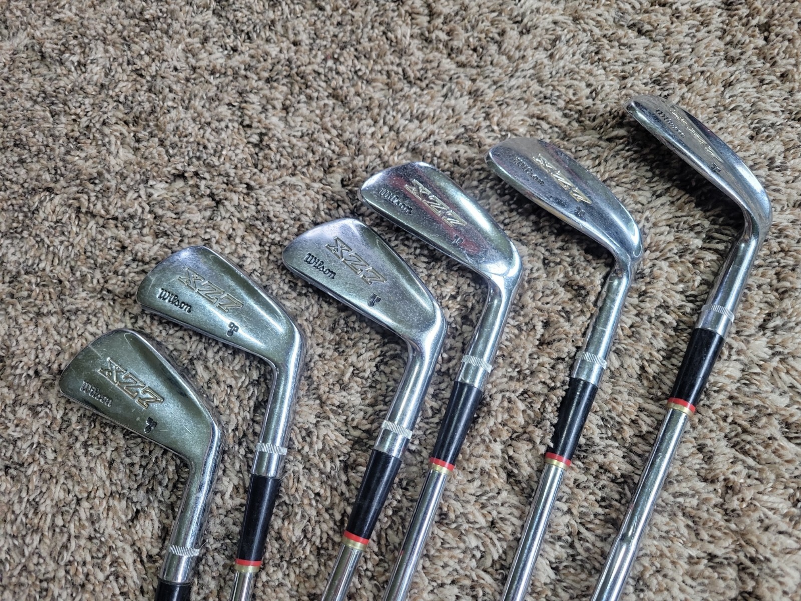 Vintage Wilson XZ7 Iron Set 3,5,6,7,,9,P Matched Flex Lite Steel Golf ...