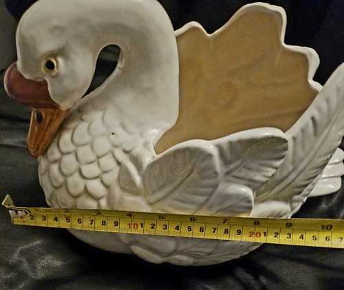 RARE Large Numbered Vintage Italian Ironstone Pottery White Goose Swan ...