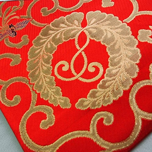 Japanese Buddhist Altar Triangle Uchishiki Red Wisteria Crest Nishi ...
