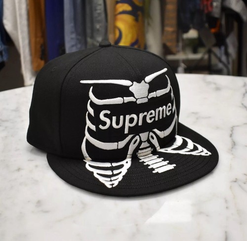 NWT Supreme New Era Black Box Logo Bones Skeleton Hat Cap 7 1/4 SS25 ...
