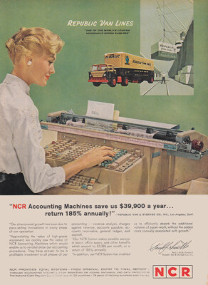 1962 NCR Accounting Machines: Republic Van Lines Vintage Print Ad | eBay