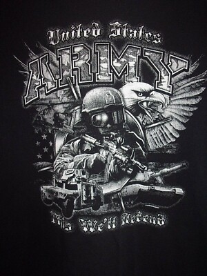 US Army this we'll Defend black 2XL black graphic t shirt | eBay