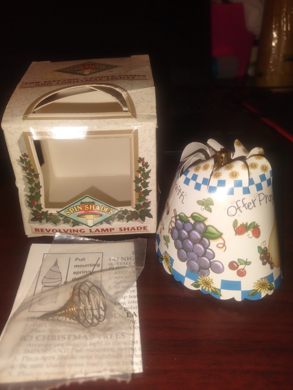 Vintage Spin Shades, Year 1994, Revolving Lamp Shade with mount in box ...