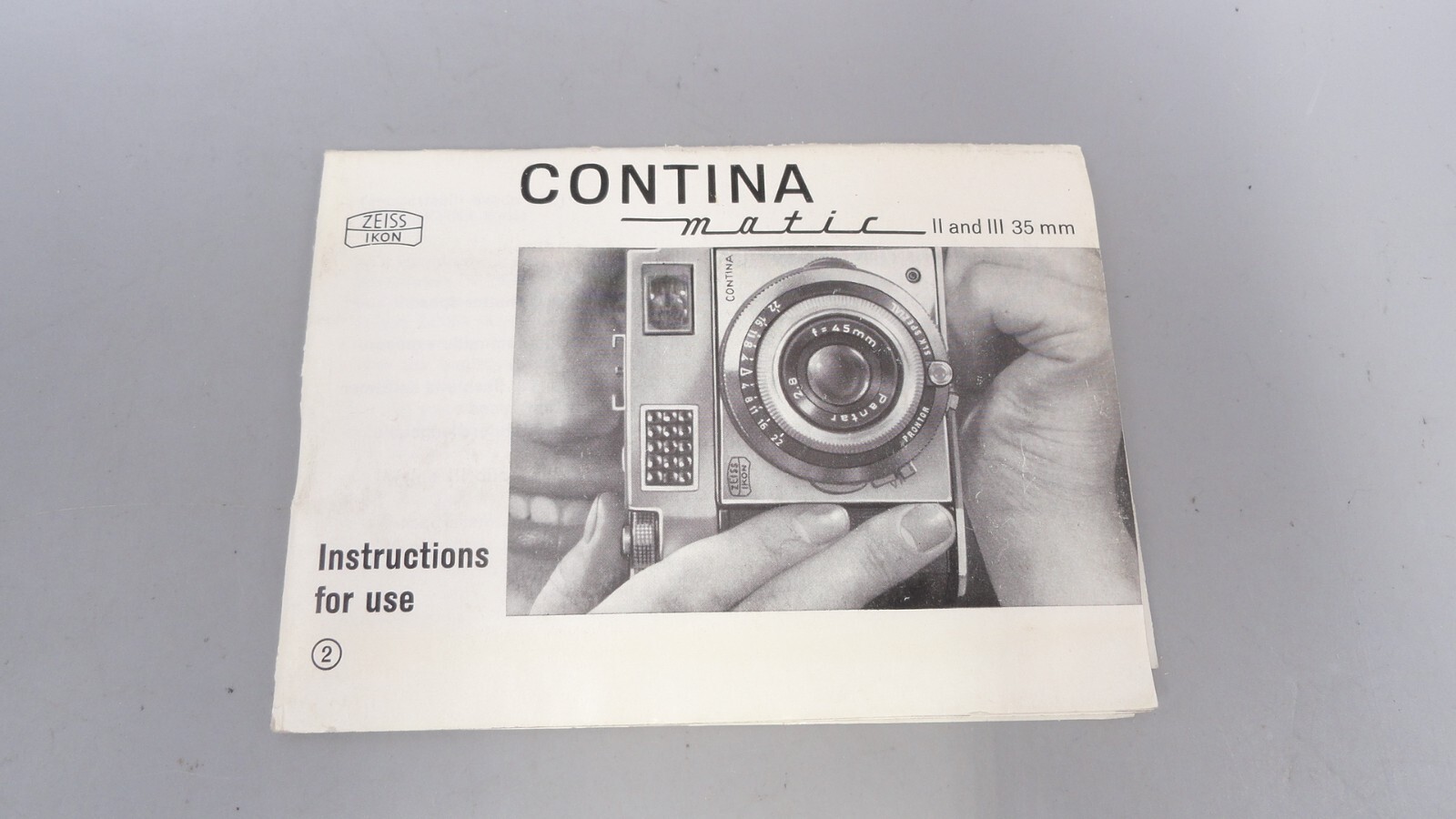 Vintage Zeiss Contina Matic II And III 35mm Camera Instruction Manual ...