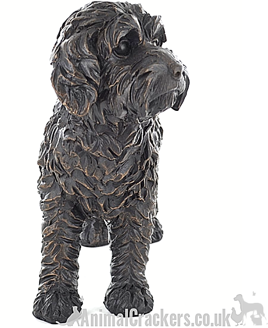 Large Cockapoo Bronze effect ornament figurine sculpture Doodle Dog ...