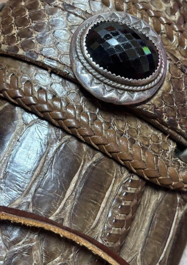 ALZUNI Back Cut Python Natural Color Biker Wallet Handmade Rare Design ...