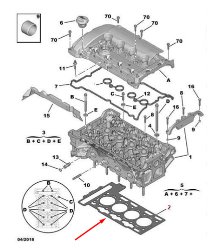 Joint de culasse moteur PEUGEOT 308 T9 9803673380 Neuf d'origine | eBay