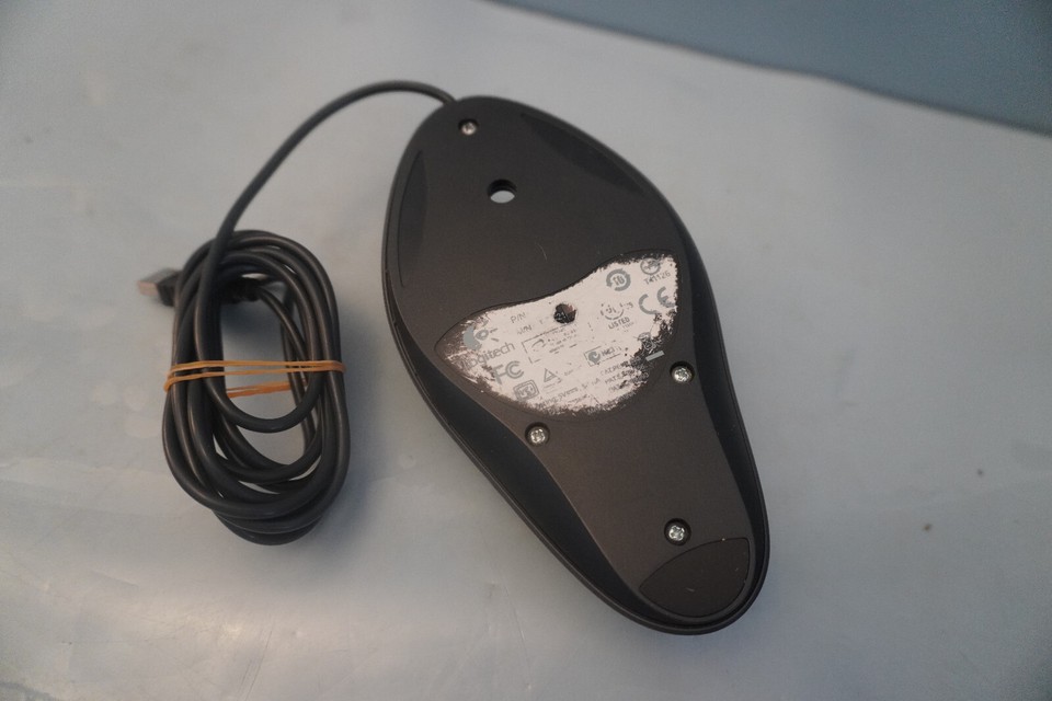 Logitech TrackMan Red Wheel Ball Wired USB Optical Mouse Silver T41126 ...