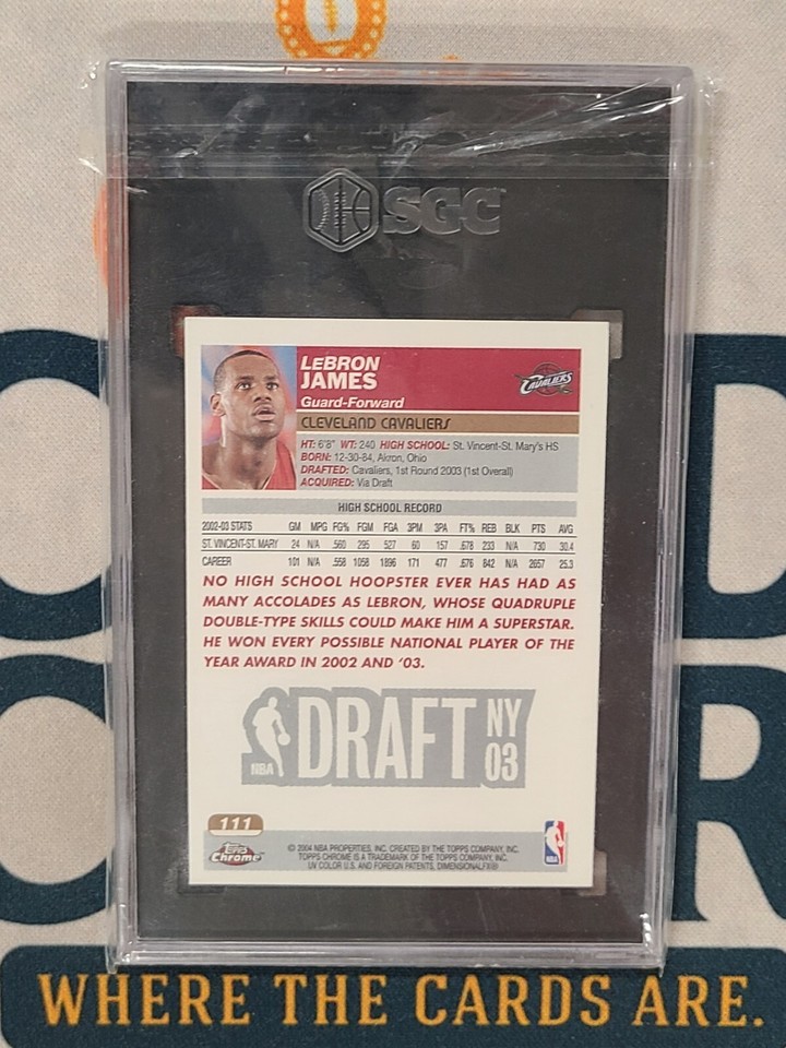 2003-04 Topps Chrome LEBRON JAMES Draft Pick #1 SGC 7 SP | eBay