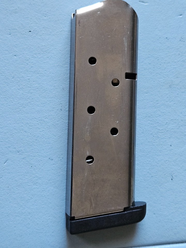 1911 , COMPACT mag, magazine, 5 Stainless, 7 shot 1/4" base pad ,USA ...