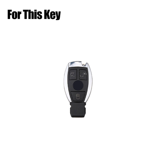 Alloy Leather Car Key Case Cover For Benz B C E G S CLA CLS CLK GLA GLC ...