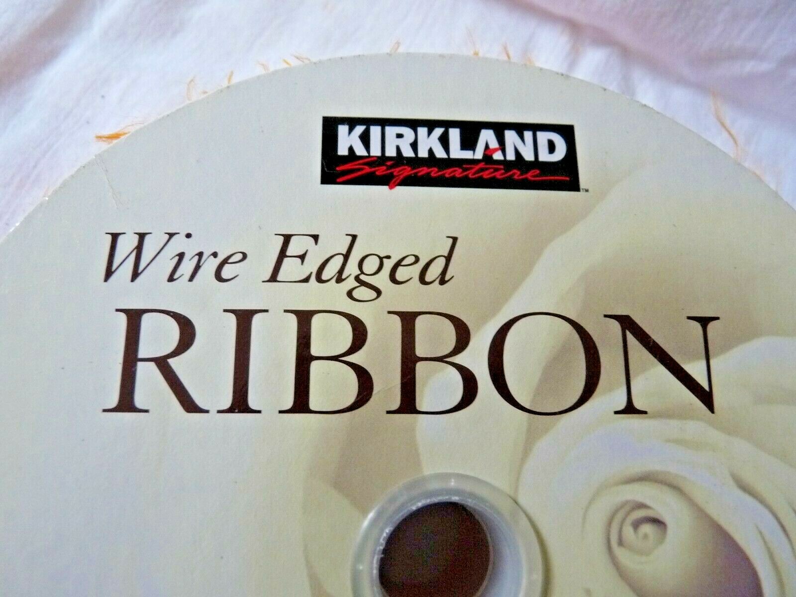 Kirkland Signature Wire Edged Ribbon Orange Boucle 3.8cm wide 2,4,5,10m ...