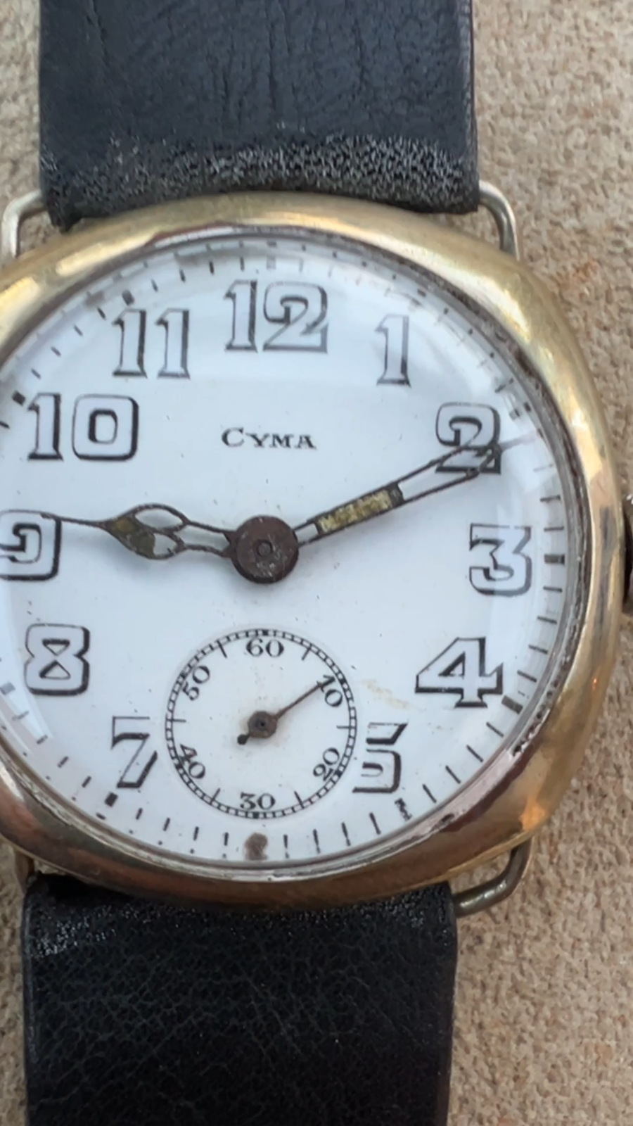 Vintage Cyma trench WW1 military watch Porcelain hinged Rare Tacy 1910 ...