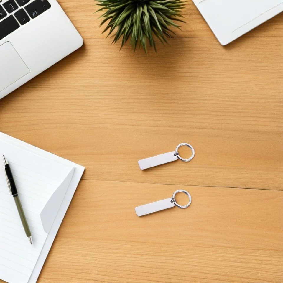 10pcs Engravable Keychain: Stainless Steel Engraving Blank Key Ring Dog ...