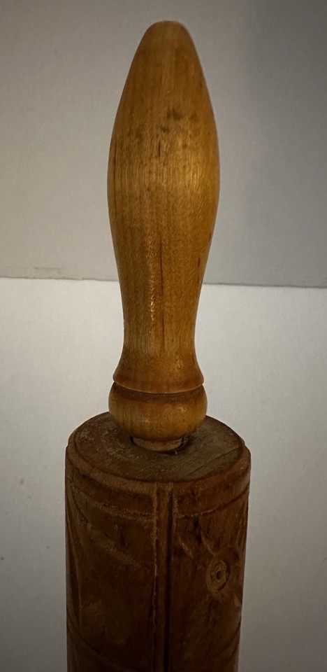 Vintage Springerle Carved Wooden Rolling Pin 14” German Cookie 12 ...