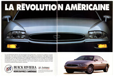 1994 BUICK Riviera Vintage Original 2 page Print AD Gray car photo ...