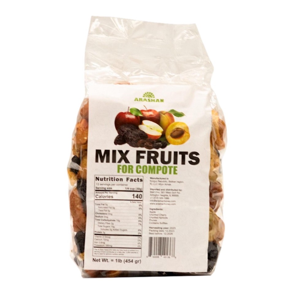 Arashan Mixed Dried Fruit – Apple, Apricot, Prune & Cherry/ No Sugar ...
