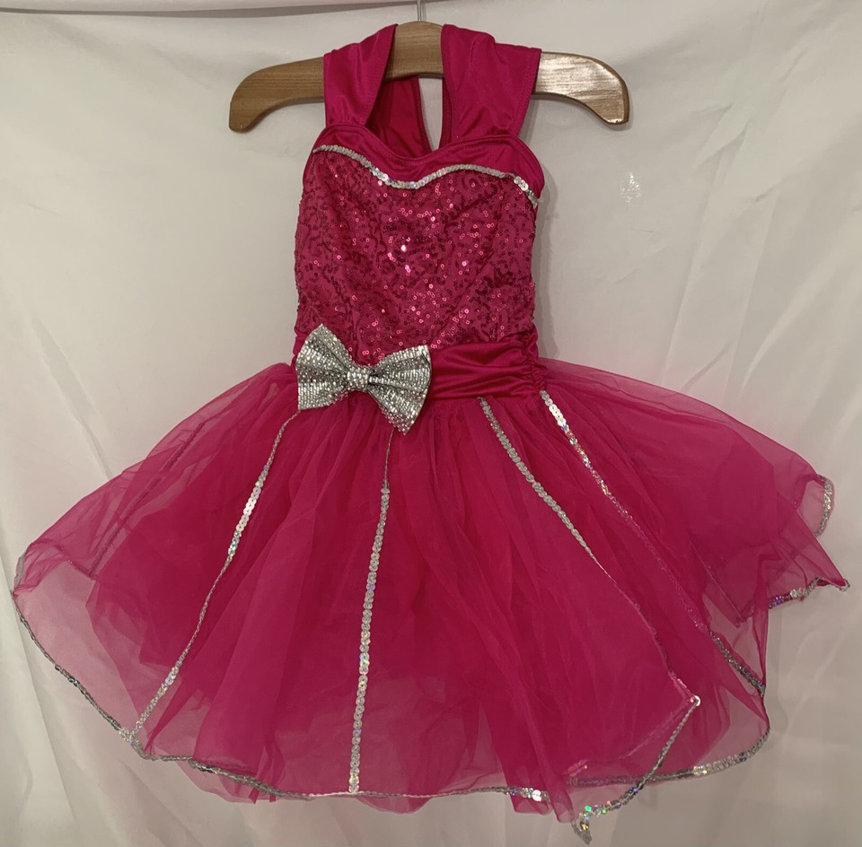 NIB! Hot Pink Ballet Tap Dance Costume Med Child Size 10-12 Weissman | eBay