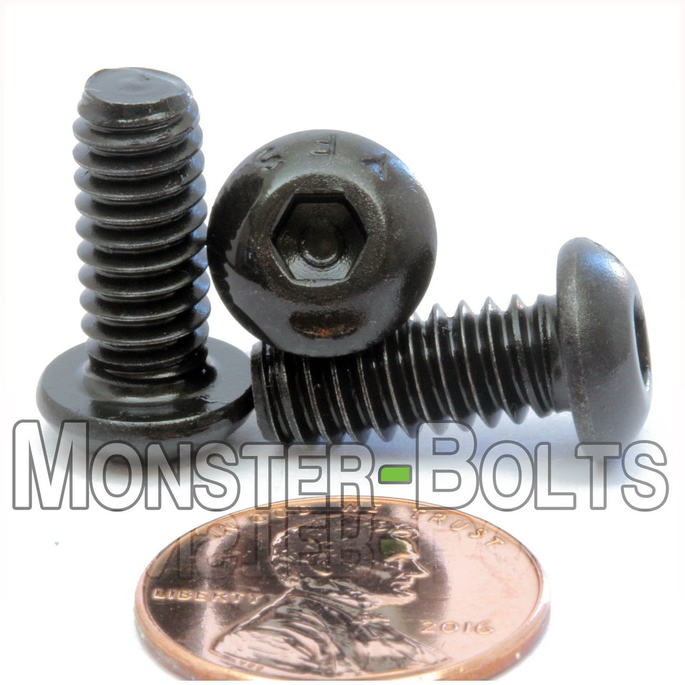 1/4-20 Button Head Socket Cap Screws, Alloy Steel w/ Black Oxide, US ...