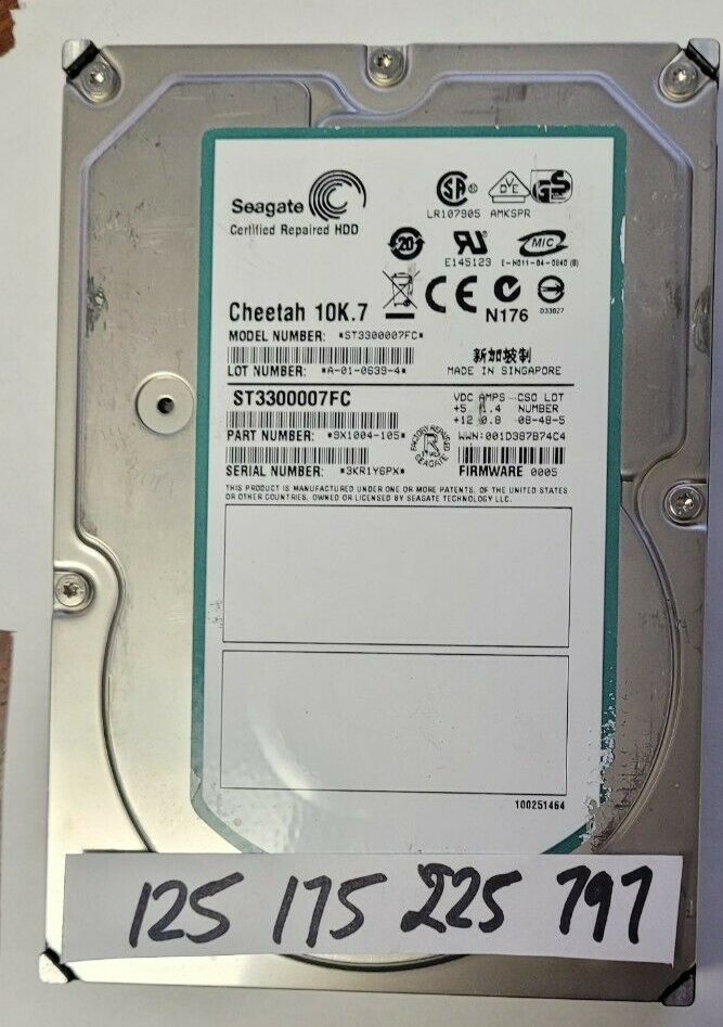 9X1004-105 300GB 10000RPM Fibre Channel 2Gb/s 3.5-inch Hard Drive ...