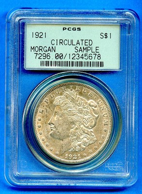 1921-S PCGS Morgan Silver Dollar US Mint Coin 1921 OGH Sample Holder S ...