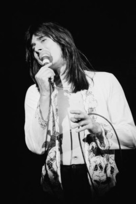 Steve Perry performing with American rock group Journey on their ...