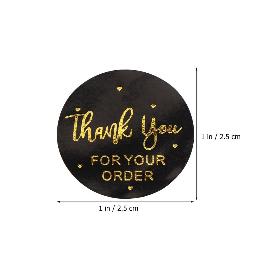3 Rolls Stickers Cute Round Sealing Cake Candy Paper Tags Thank You ...