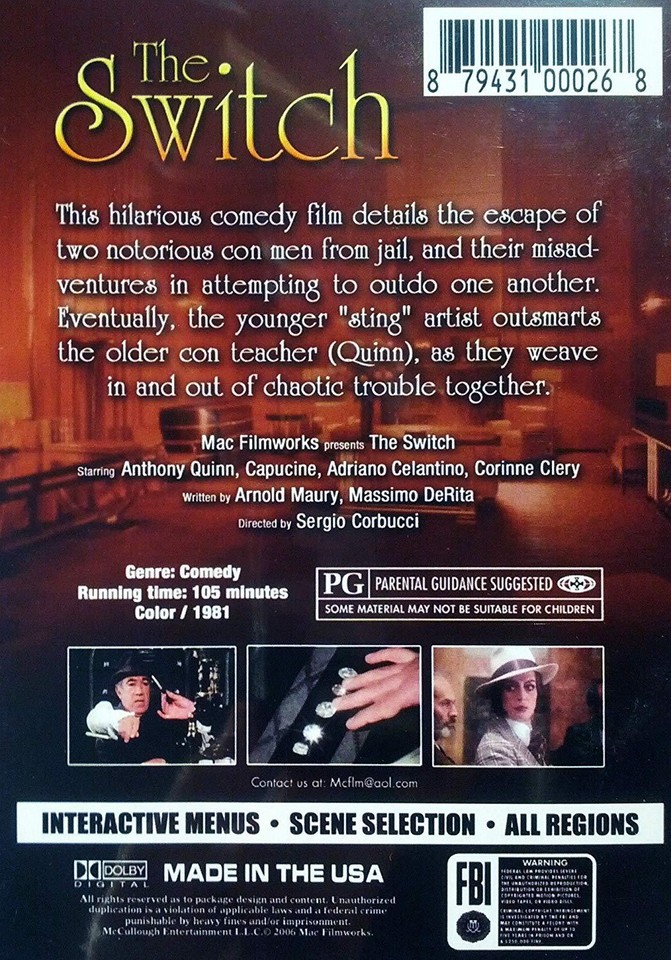 The Switch (DVD, 2006), New, Sealed, Corinne Clery, Adriano Celentano ...