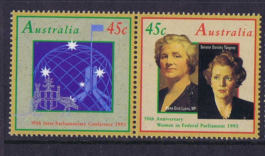Australian Decimal Stamps 1993 45c Women in Parliament, Se-Tenant Pair ...