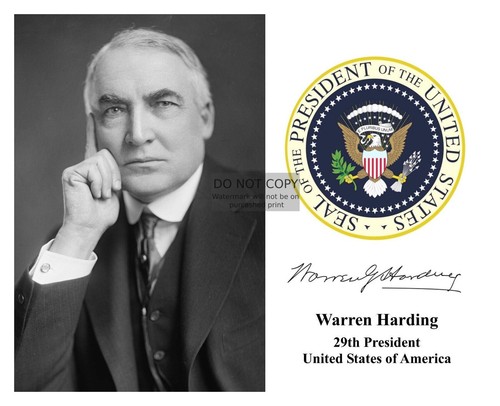PRESIDENT WARREN G. HARDING PRESIDENTIAL SEAL AUTOGRAPHED 8X10 ...