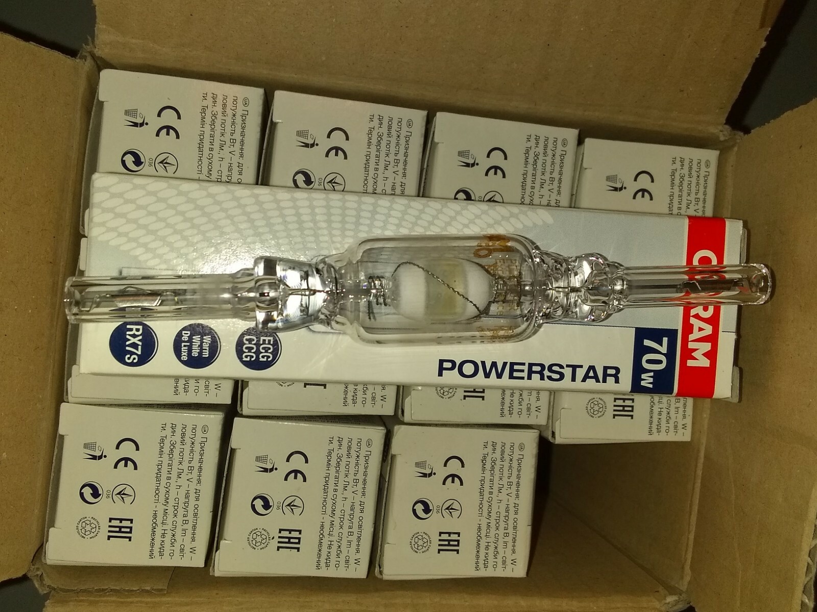 OSRAM Powerstar Hqi-ts 70w WDL Warm White De Luxe Rx7s for sale online ...