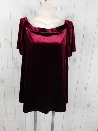 Gianni Bini Red Velvet Off Shoulder Short Sleeve Dress - Size Medium | eBay