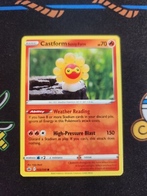 EXACT CARD PICTURED Castform Sunny Pokemon SWSH06 Chilling Reign 022 / ...