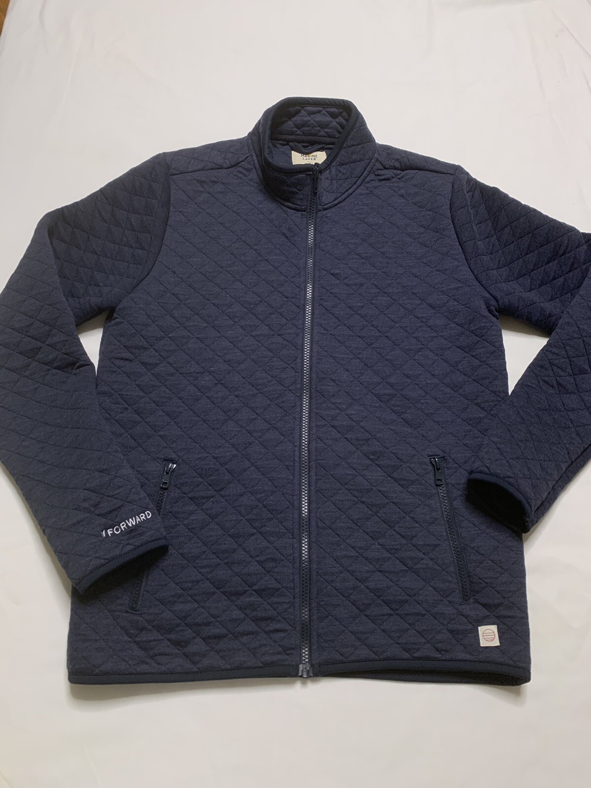 Marine Layer Corbett Quilted Full Zip Jacket Blue Siz… - Gem