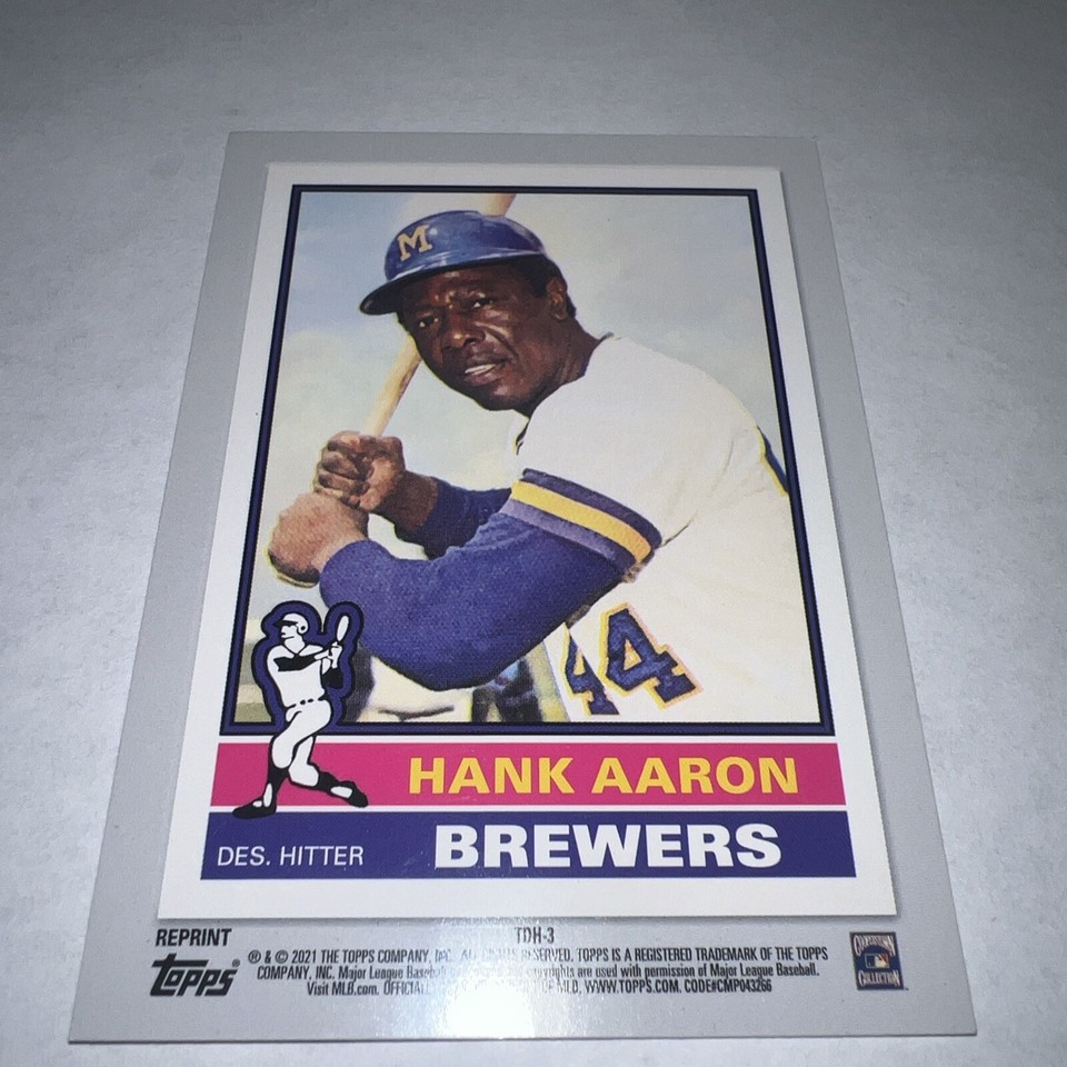 Henry Hank Aaron 2021 Topps Series 1 Rookie Reprint Insert TDH-3 Braves ...