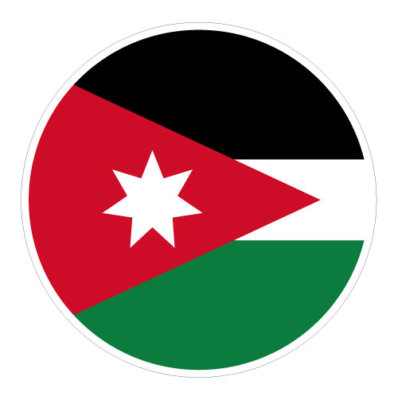 6 x Autocollant 5cm drapeau rond JORDANIE sticker valise vélo voiture ...