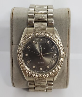Geneva Quartz Watch Women Silver Tone Rhinestone Watch | eBay