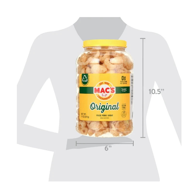 Mac's Original Fried Pork Skins 11oz Barrel | eBay