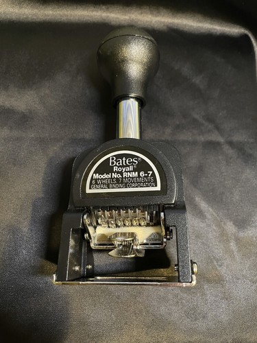 Bates Royall RNM 6-7 Automatic Numbering Machine Ink Stamp Antique ...