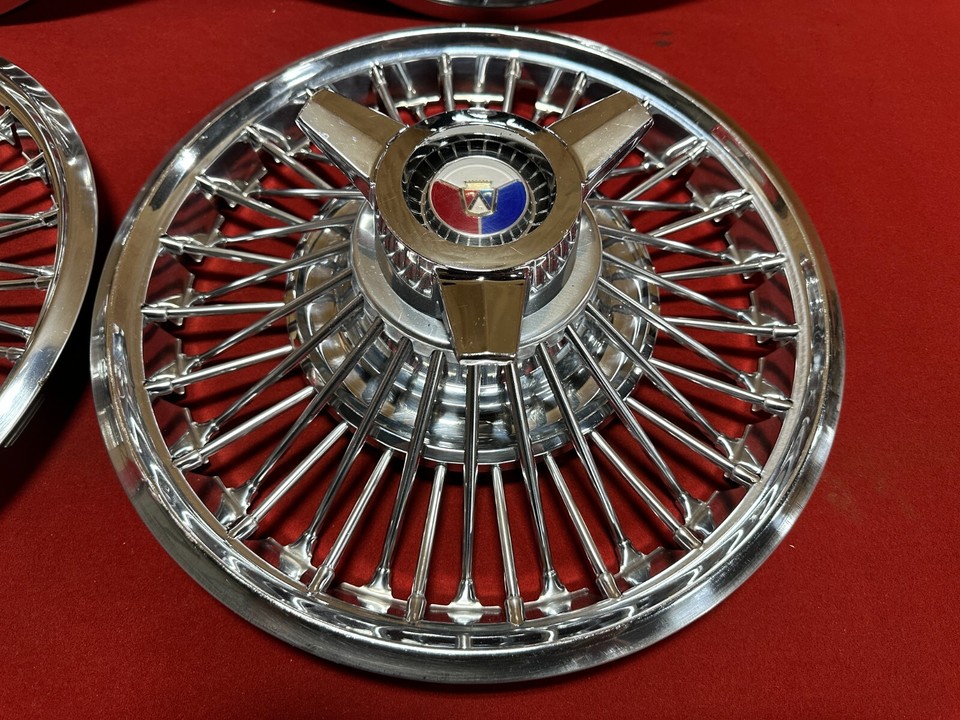 NOS 1964 Ford Galaxie Wire Spoke Spinner Hubcaps C4AZ-1130-A FoMoCo 64 ...