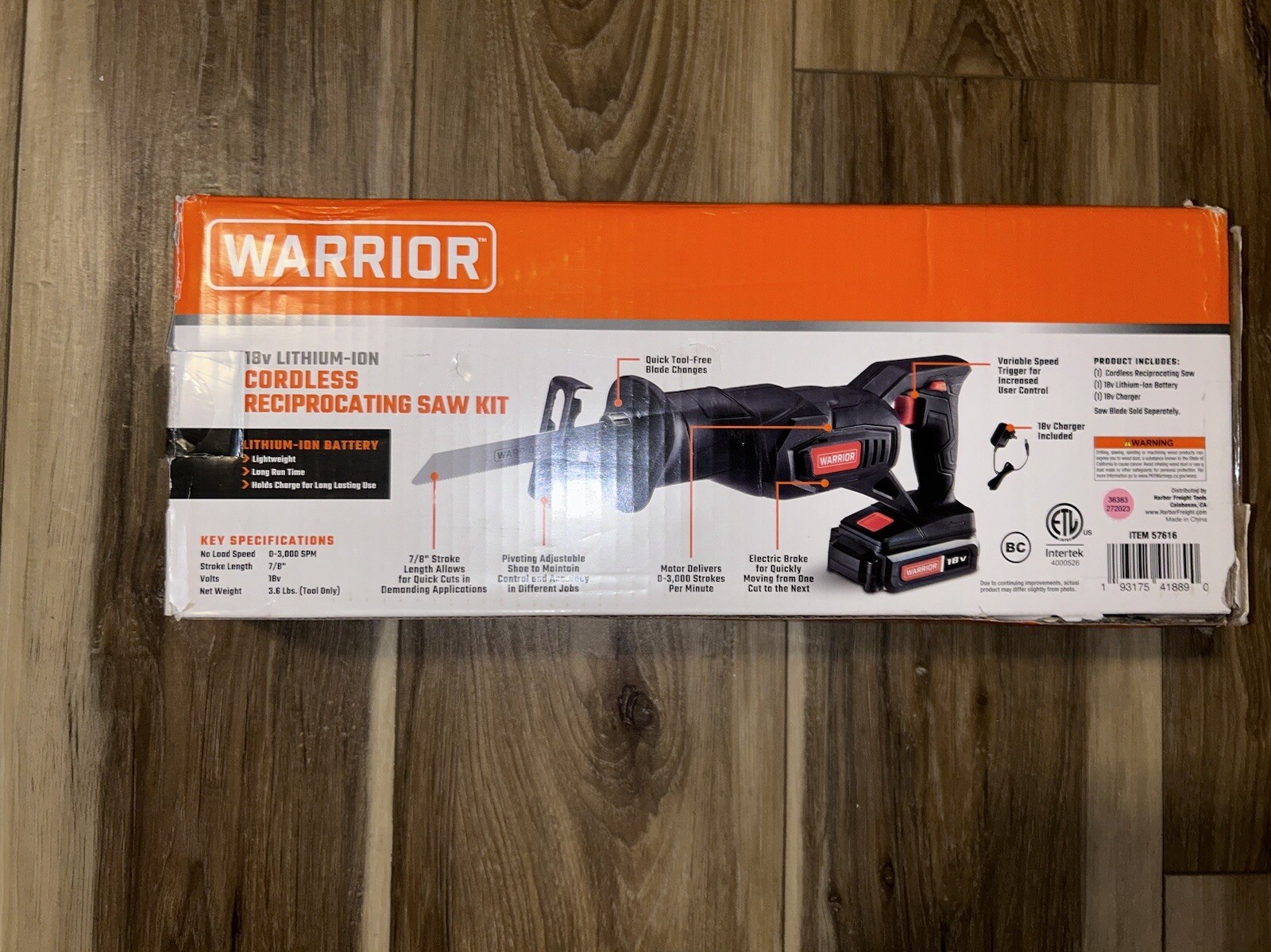 WARRIOR 18v Lithium Ion Cordless Reciprocating Saw Kit | eBay