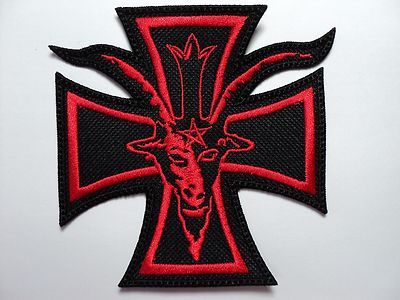 GOAT & IRON CROSS RED EMBROIDERED PATCH | eBay