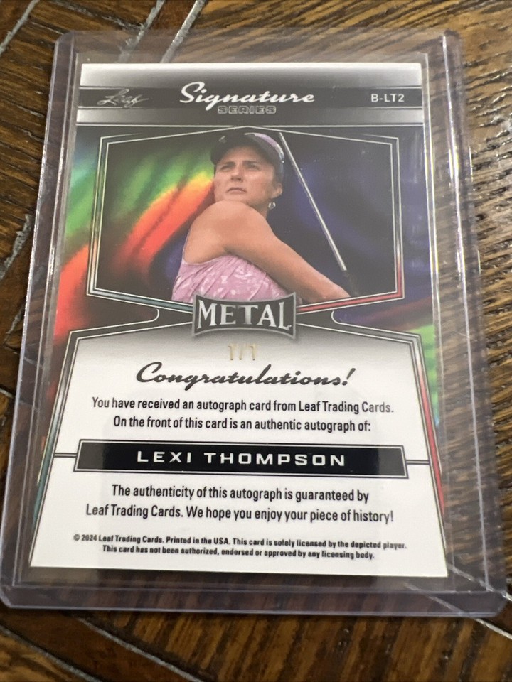 2024 Leaf Metal Autograph Signature Series - Lexi Thompson 1/1 - Gold ...