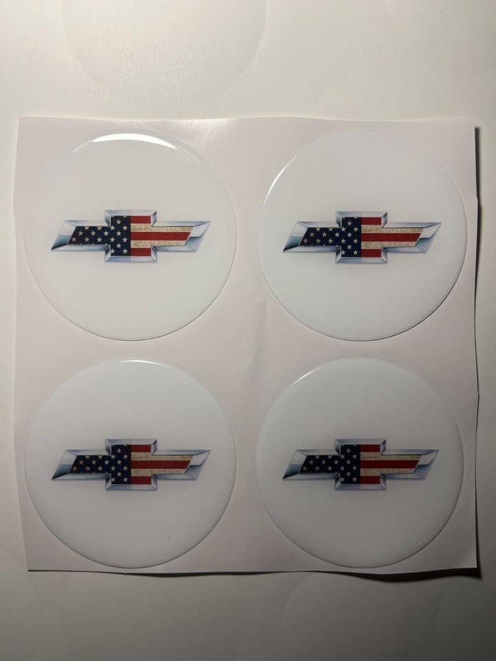 4x Chevrolet Decals Center Wheel Cap Self-Adhesive Emblems Rims Logo ...
