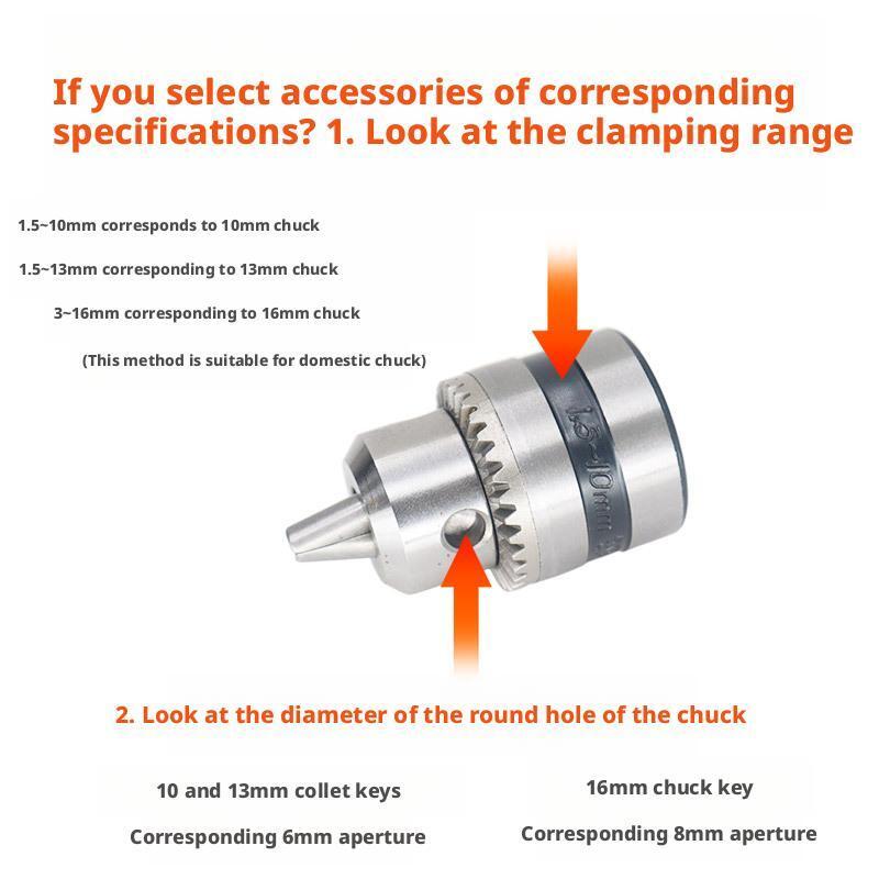 Drill Chuck-Wrench Set,2-in-1 Black Fast Ratchet Drill Chuck Key Wrench ...