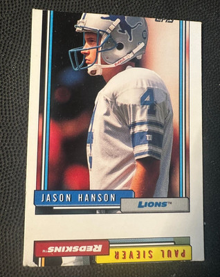 Jason Hanson 1992 Topps High Number Error Miscut Rookie RC #711 Lions ...