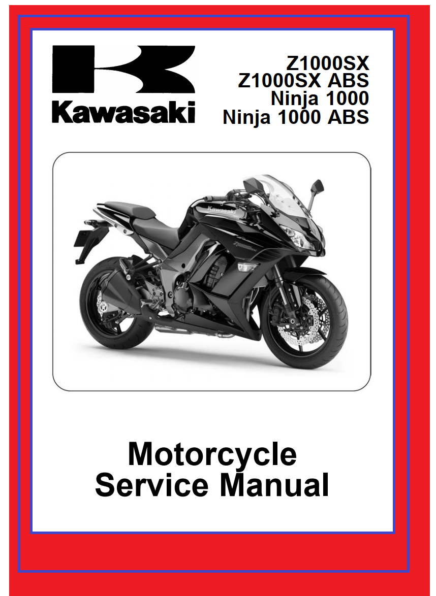 Kawasaki Ninja 1000 Z1000SX bike service & owners manual binder 2014 ...