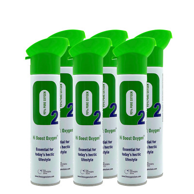 HiBoost 6 x 10L Oxygen Can with Inhaler Cap | Pure Oxygen Boost | O2 ...