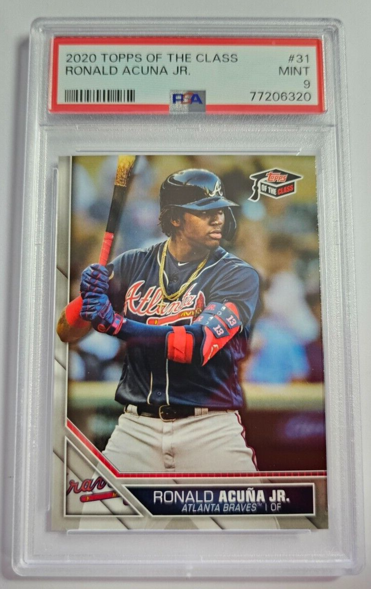 2020 Topps of the Class #31 Ronald Acuna Jr Card Graded PSA 9 Mint Pop ...
