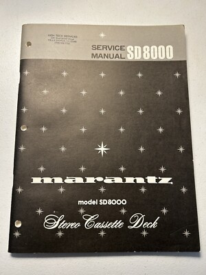 Marantz Model SD8000 Stereo Cassette Tape Deck Service Manual Original ...